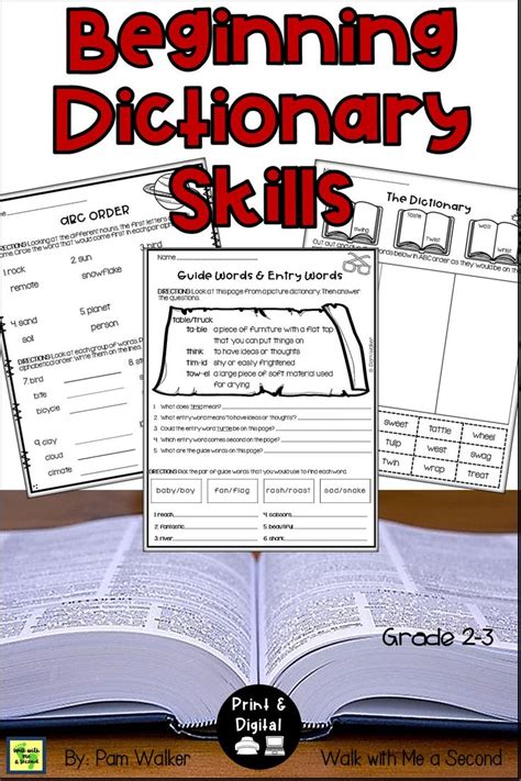 Using A Dictionary Alphabetizing Guide Words Definitions Parts Of Books Guide Words