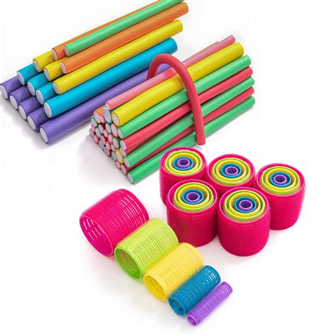 Goodofferplace 77 Pcs Flexible Hair Rollers Curlers Plus Self Grip Hair Rollers Hair Culers Hair