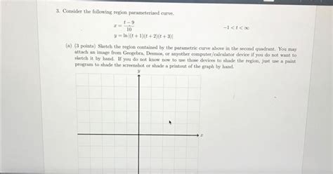solved 3 consider the following region parameterized curve