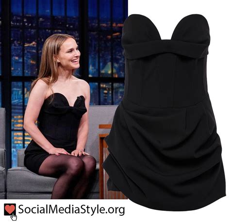 Natalie Portman S Strapless Black Mini Dress From Late Night With Seth Meyers