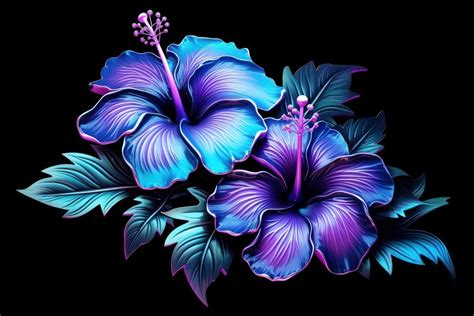 Hisbiscus Pattern Flower Purple Premium Photo Illustration Rawpixel