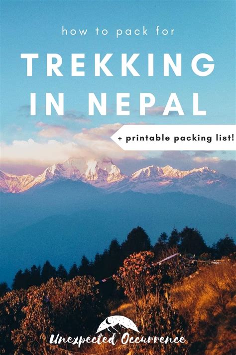 The Ultimate Nepal Trekking Packing List Printout Unexpected Occurrence