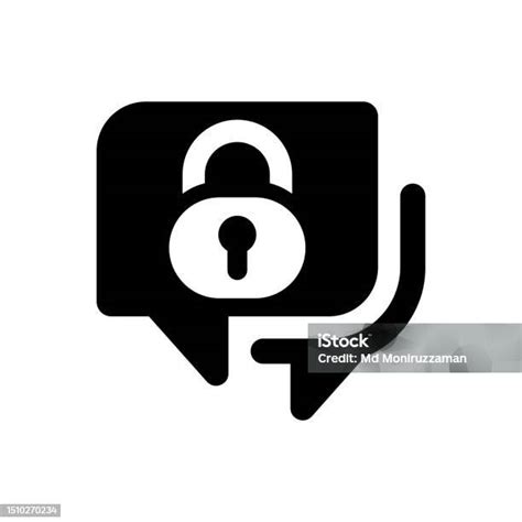 Chat Bubble With Padlock Isolated Or Chat Lock Icon Stock Illustration