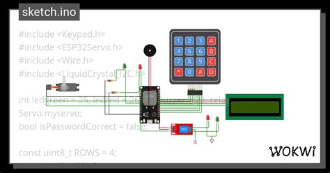 Security Box With Keyboard Pad And Lcd Wokwi Esp32 Stm32 Arduino