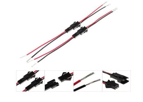2 Pin SM Male Female Butt 22 AWG Custom Wiring Harness
