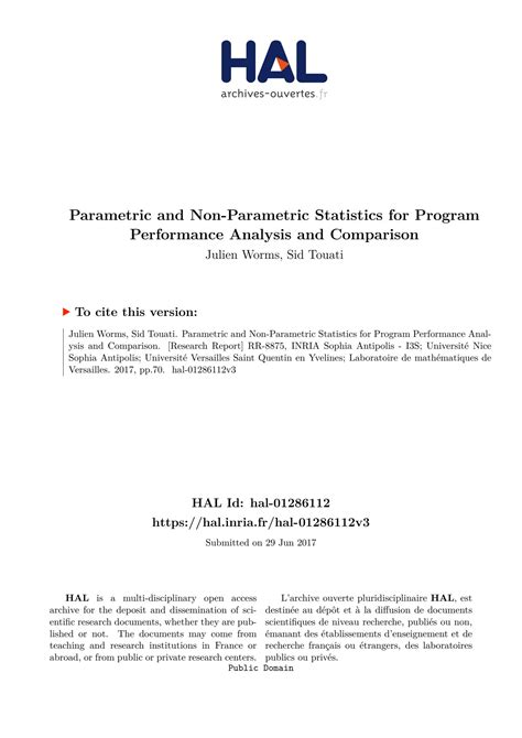 Solution 08 Parametric And Non Parametric Statistics For Program Performance Analysis And
