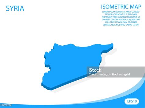 시리아 블루 맵의 현대 벡터 아이소메트릭 개념 맵에 대한 요소 흰색 배경은 편집하고 사용자 정의하기 쉽습니다 10회 3차원 형태에 대한 스톡 벡터 아트 및 기타 이미지