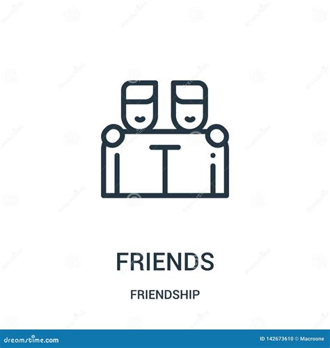 Friends Icon Vector From Friendship Collection Thin Line Friends Outline Icon Vector