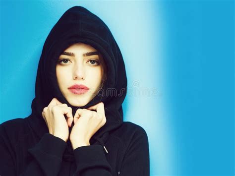 Pretty Cute Girl In Hood Stock Image Image Of Pretty 122116583