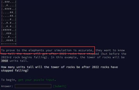 [2022 day 17 part 1 ] they say elephants are smart but i don t know