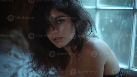 AI Generated Naked Woman Sitting In Front Of Window Stock Photo At Vecteezy