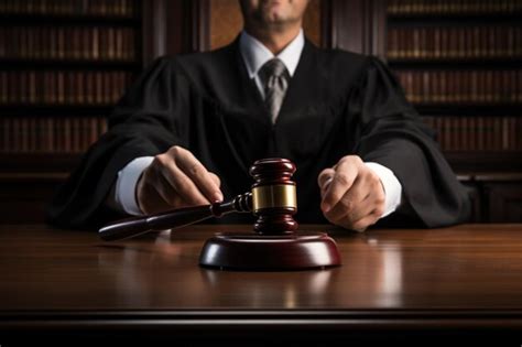 Premium Ai Image Judge In A Court Room With Wooden Gavel Generative Ai