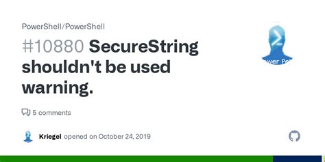 Securestring Shouldnt Be Used Warning · Issue 10880 · Powershellpowershell · Github