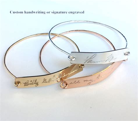 Actual Handwritten Bracelet Custom Handwriting Bangle Etsy