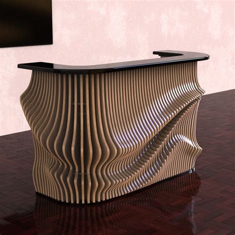 Modern Parametric Style Reception Desk Pr01 Customized Office Entry Counter Executive Office
