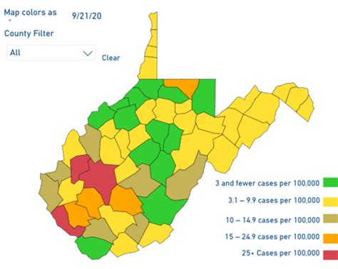Wv Dhhr Updates Color Coded Map