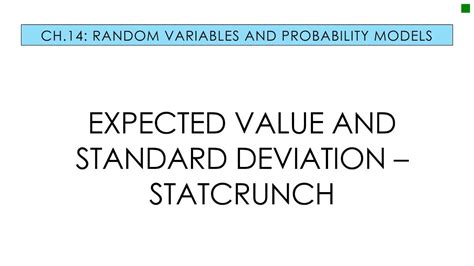 How To Find Standard Deviation Of Random Variable On Statcrunch At George Hodge Blog
