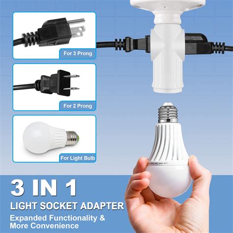 Buy Light Socket To Plug Adapter 3 Pack Light Bulb Outlet Socket Adapter For 3 2 Prong High
