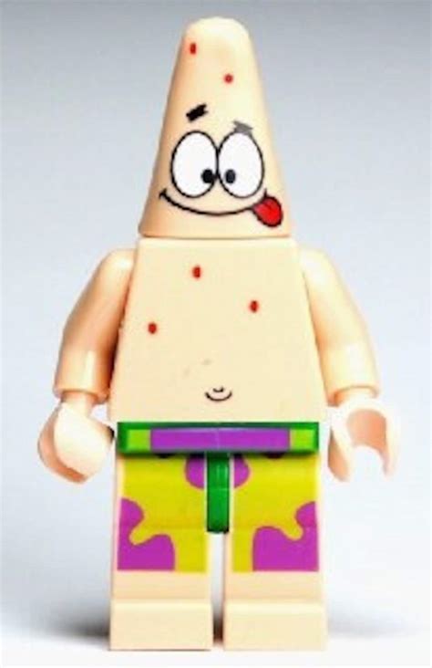 Lego Minifigure Spongebob Patrick Tongue Out Etsy