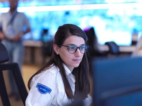 Premium Photo Female Security Operator Working In A Data System Control Room Offices Technical