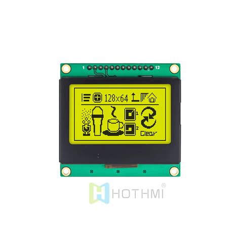 2 128x64 Yellow Green Graphic Lcd 128 X 64 Graphic Lcd Stn