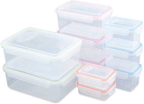 10 Piece Plastic Food Storage Tub Meal Preparation Set 2 X 2litre Food