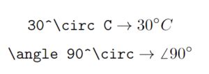 Degree Symbol 90 Or C In LaTeX CodeSpeedy