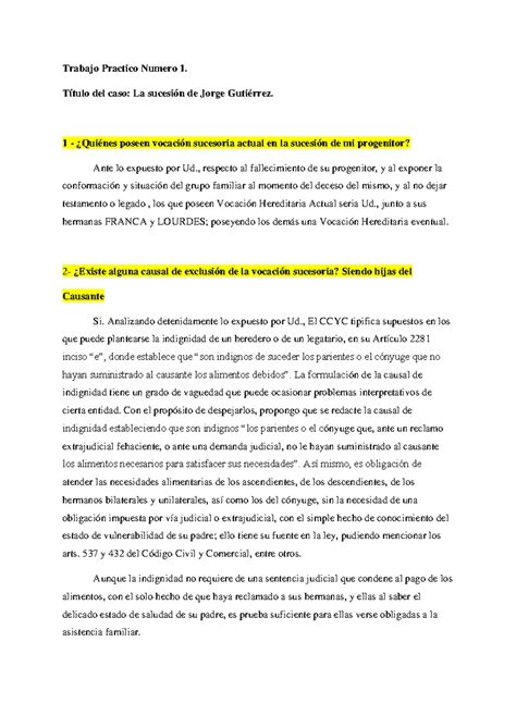 Derecho Sucesorio Tp4 Parte Tres Universidad Siglo 21 Trabajo