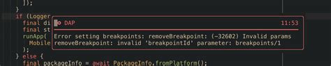 Flutter Tools RemoveBreakpoint Invalid BreakpointId Parameter Breakpoints Issue
