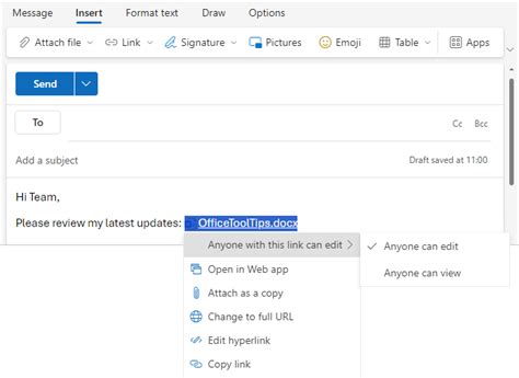 Modify Attachments In Outlook For Web Before Sending Microsoft Outlook