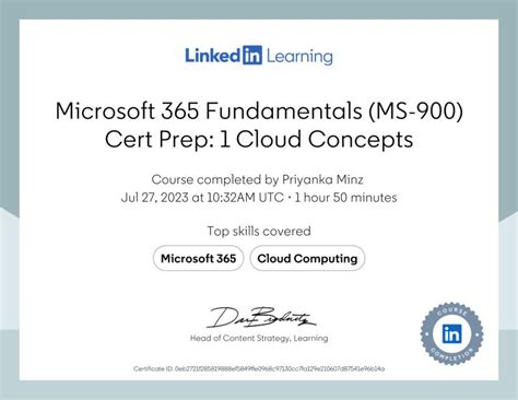 priyanka minz on linkedin certificate of completion