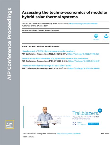 pdf assessing the techno economics of modular hybrid solar thermal