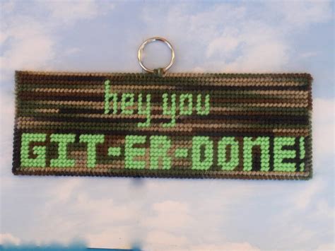 Git Er Done Needlepoint Sign Choice Of Colors To USA Etsy
