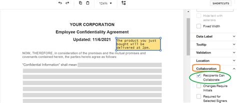 Entering Information Into Pre Filled Fields In A Template Before Sending Community