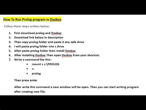 How To Run Prolog In DOSbox YouTube