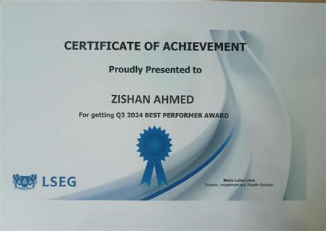 Zishan Ahmed On Linkedin Bestperformer Q32024 Proudmoment Lseg