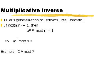 Multiplicative Inverse