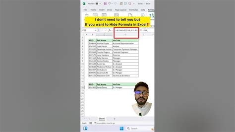 want to hide formula in excel‼️use amazing trick exceltips exceltricks exceltutorial shorts
