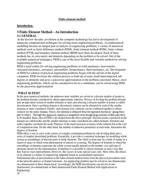 A Comprehensive Introduction To The Finite Element Method Discretization Approximation