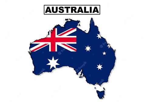 Premium Vector Australia Flag Map In Vector