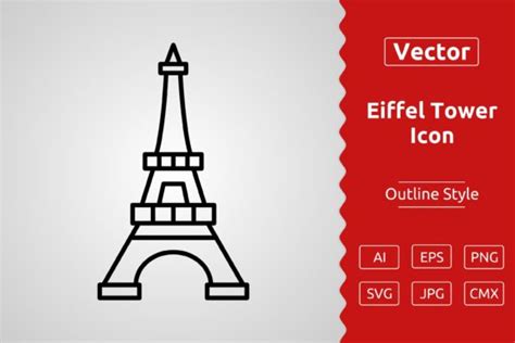Vector Eiffel Tower Outline Icon Graphic By Muhammad Atiq · Creative Fabrica