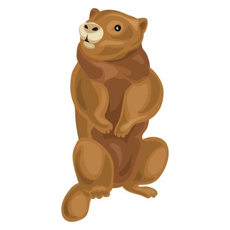 Biber Symbol Cartoon Des Biber Vektorsymbols Für Webdesign Isoliert Auf Weißem Hintergrund