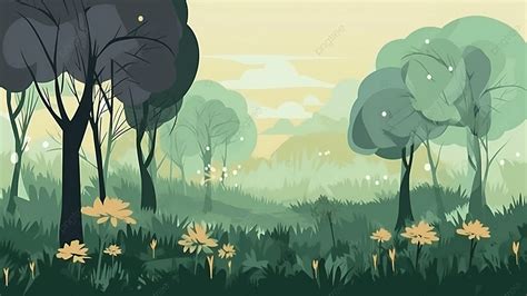Grassskytreesgreenbackground Grassland Tree Large Grass Field