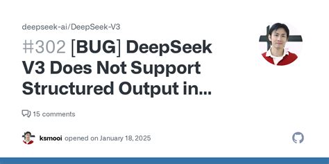 Bug Deepseek V3 Does Not Support Structured Output In Langchain With `chatopenai` · Issue