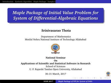 pdf maple package of initial value problem for system of differential