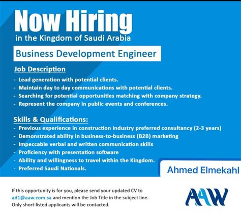 Ahmed E On Linkedin Hiring Ksa Saudiarabia Ksajobs Aaw Consulting Businessdevelopment