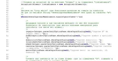 Alumnos Sistemas Galvez Práctica De Procesamiento De Datos I Ejercicio Arraylist Explicado