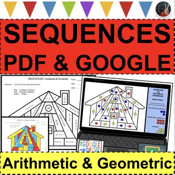Sequences Arithmetic Geometric Coloring Activity PDF GOOGLE SLIDES
