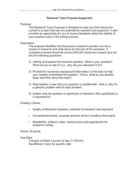 How To Write An Assignment Proposal Welcome To The Purdue Owl
