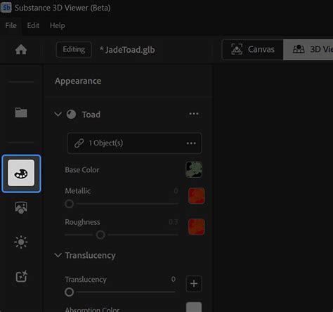 appearance workspace substance 3d viewer